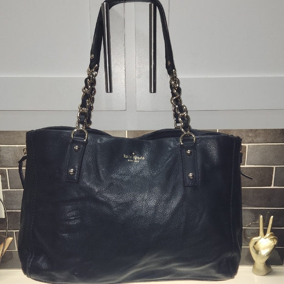kate spade | Bags | Kate Spade Black Shoulder Bag With Chain Straps ...